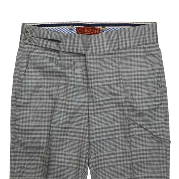 Chiragh Apparel | Pants | Mens Gurkha Pants Gray Plaid Check Slim High ...